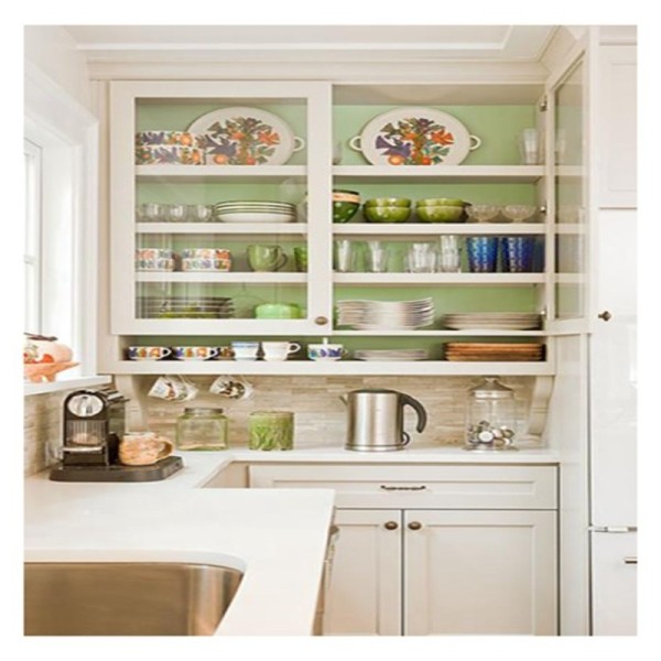 Quality Modern White Solid Wood Glass Panel Cabinets Space-Saving Solution for Small for sale