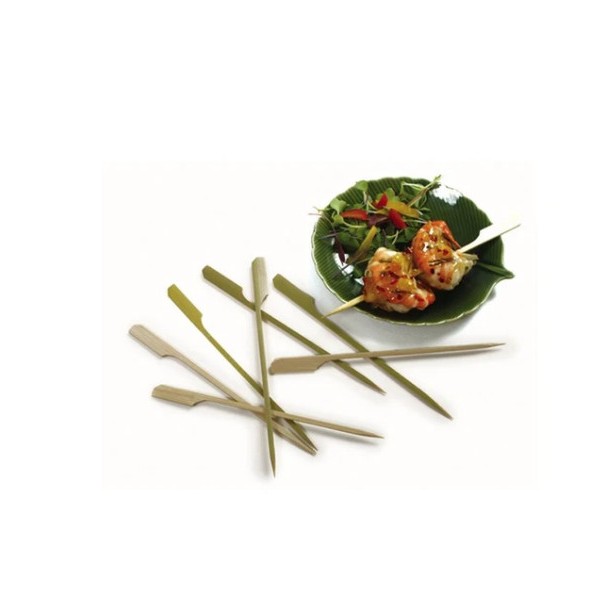 Quality Biodegradable Paddle Bamboo Roasting Sticks Flat Wooden Skewers 4 Inch for sale
