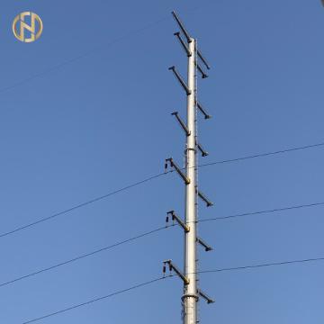 Galvanised Electric Power Pole 35m Height Good Earthquake Resistance