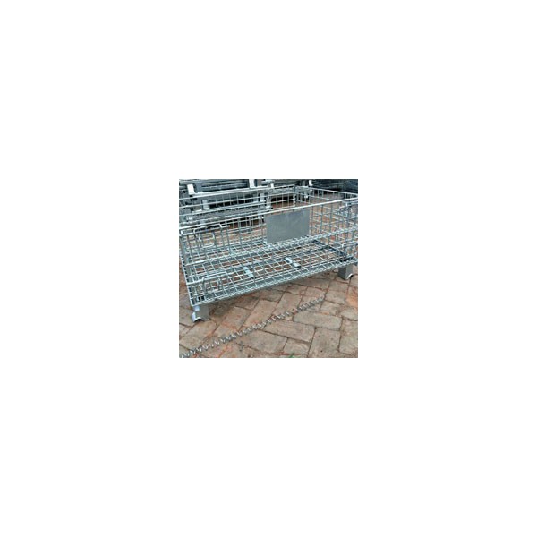 Quality Customized Industrial Wire Mesh Containers Stackable Galvanized Steel Foldable for sale