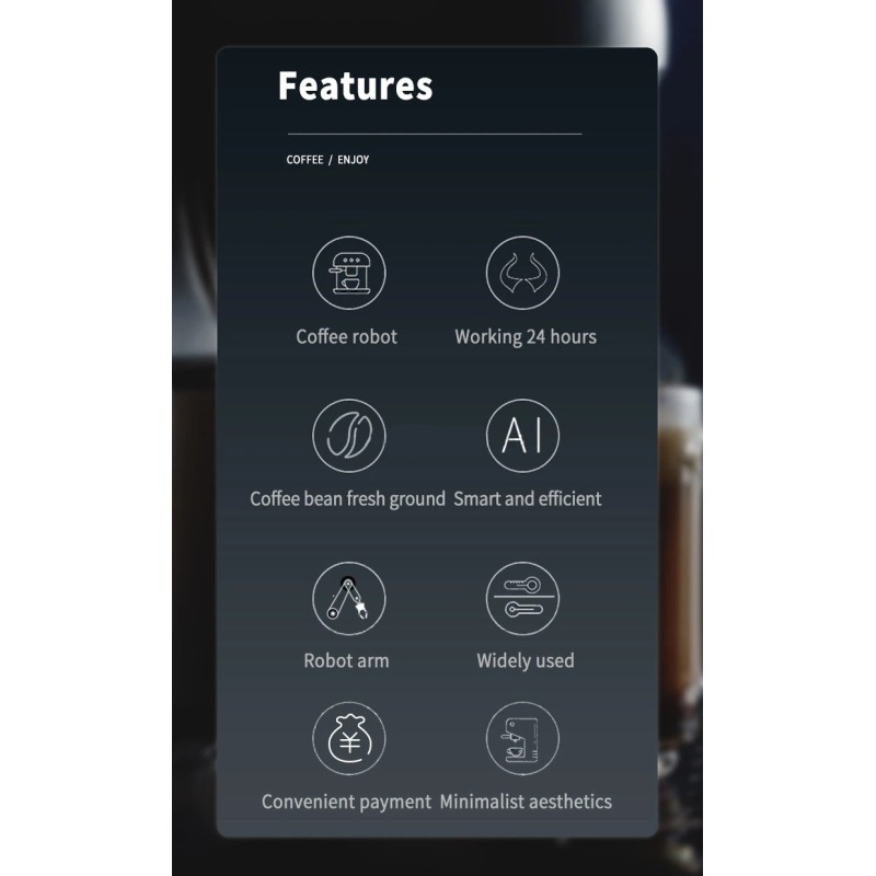 Automatic Coffee Robot Barista Fresh Brewed Coffee Milk Tea Vending Robot With Customizable Recipes