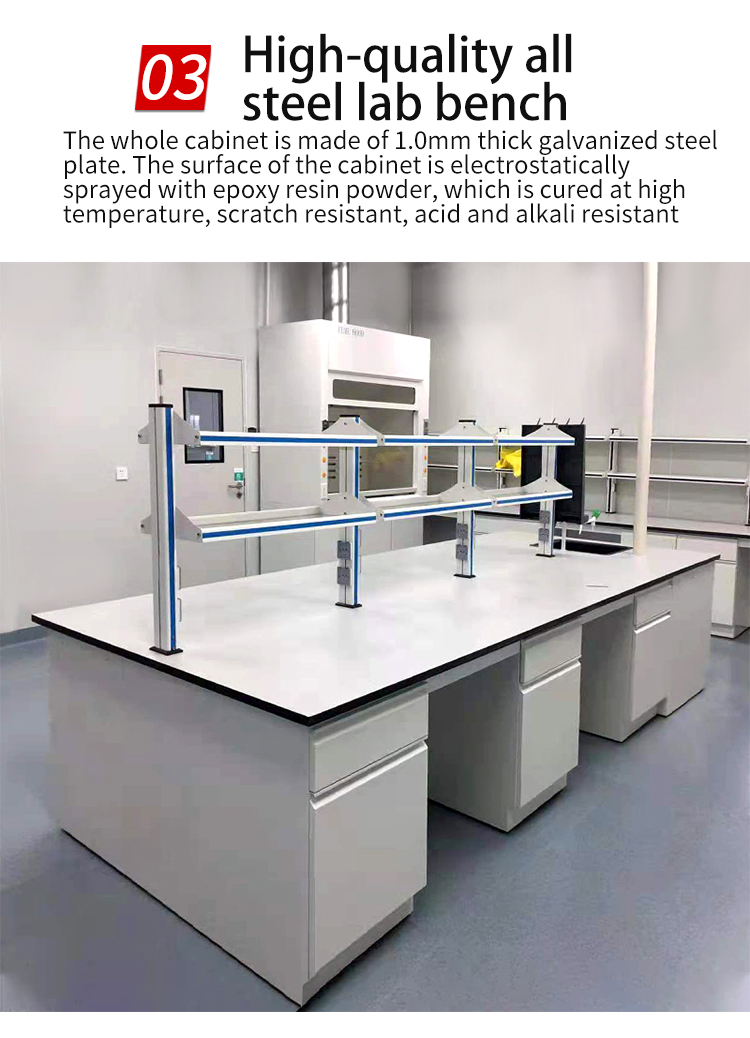 Factory Direct Price Phenolic Resin Top All Side Lab Steel Side Bench Thickness Standard Laboratory Table Dimensions