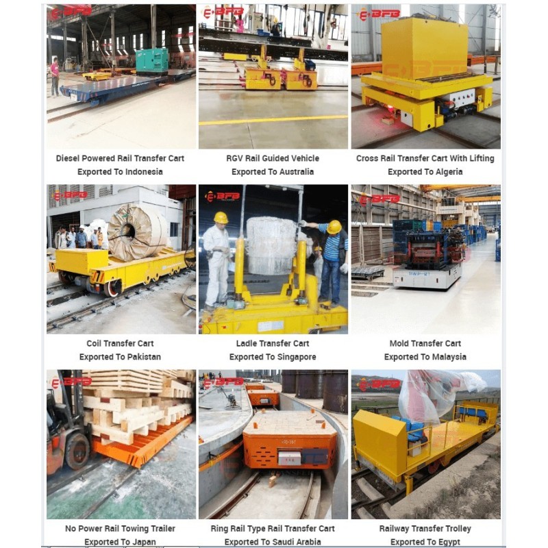 50 Tons Flatbed Steerable Transfer Trolley For Steel Coil Application