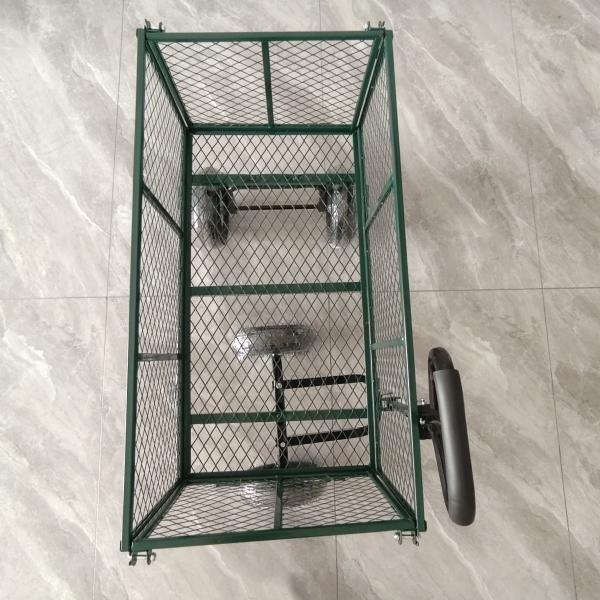Quality Foldable Detachable Garden Mesh Cart , Metal Spokes, Four Rubber Inflatable for sale