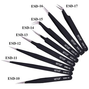 Quality Stainless Steel ESD Safe Tweezers For Cleanroom High Precision for sale