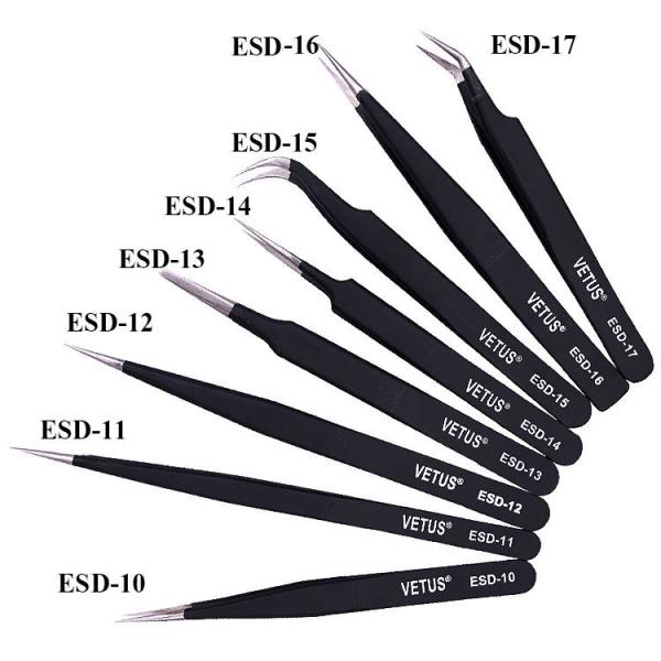 Quality Stainless Steel ESD Safe Tweezers For Cleanroom High Precision for sale