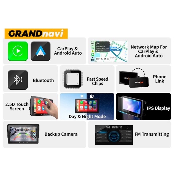 Quality Linux System Portable Wireless Carplay Navigation Apple Carplay Bluetooth WIFI for sale
