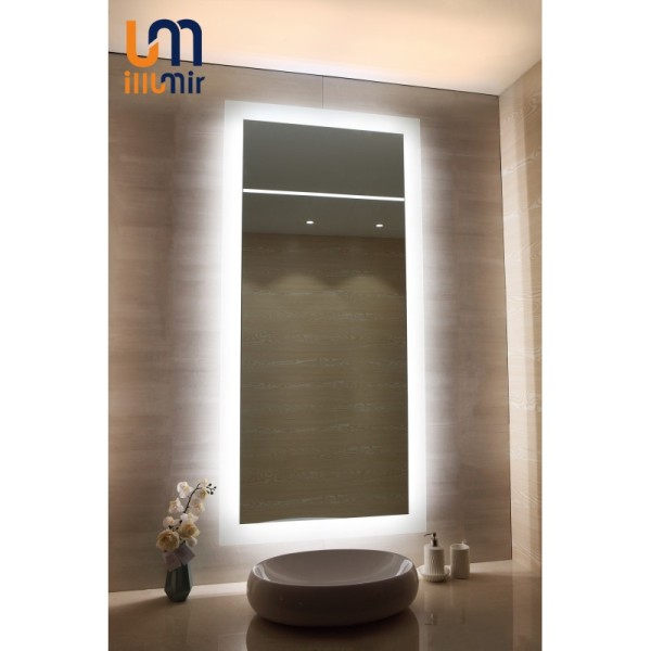 Quality Wooden Frame Full Length Illuminated Mirror Custom Adjustable Lighting for sale