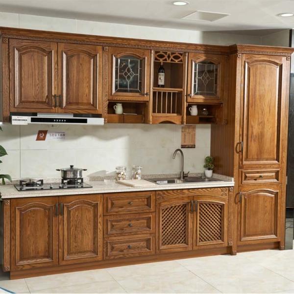 Quality Hotel Villa Solid Wood Kitchen Cabinets Solid Kitchen Units for sale