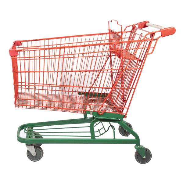 Quality Steel Mesh Supermarket Grocery Cart 150kgs Load Capacity for sale