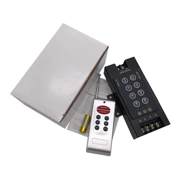Quality 12-24v Iron Shell Led Controller 5-10 Control Distance Rf 8 Key 30a Rgb Dimmer for sale