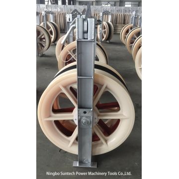 Quality 80kN OD 660mm Nylon Sheave Conductor Stringing Blocks For Transmission Line for sale