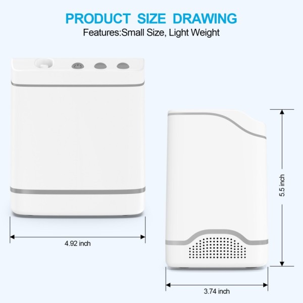 Quality DC5V/2A DC9V/2A Voltage App-Controlled Portable Oxygen Concentrator for Easy for sale