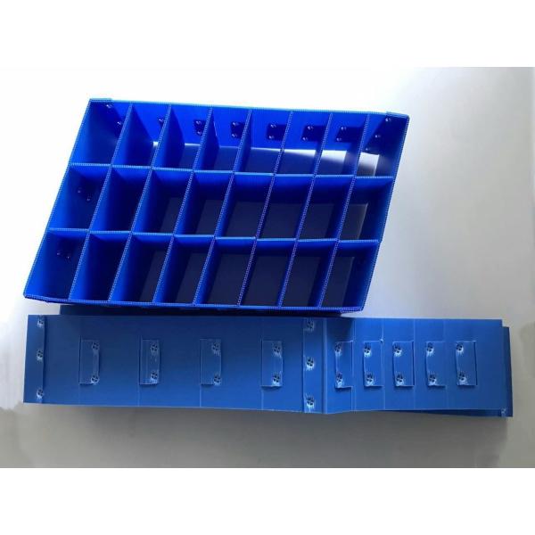 Quality Fireproof Plastic Hollow Sheet Blue 2440mm Plastic Dividers Box Crates for sale