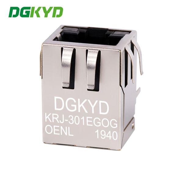 Quality Dual color lamp horizontal network port KRJ-301EGOGOENL Gigabit RJ45 communicati for sale