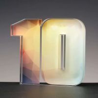 Quality High End Clear Plexiglass Acrylic Award Number 10 Block For Employees Recognitio for sale