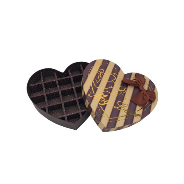 Quality Cardboard Chocolate Presentation Boxes / Heart Shaped Valentine Box Custom for sale