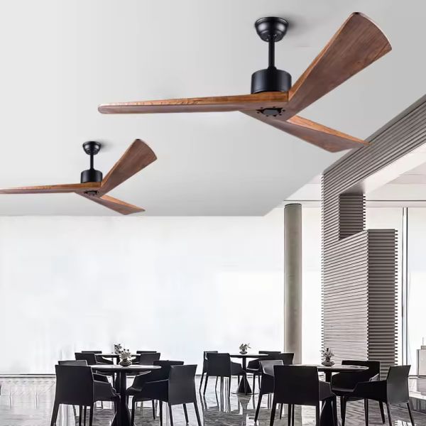 Quality Cross Border New DC Frequency Conversion 42 Inch Ceiling Fan Nordic Modern Log Retro Fan Lamp Ventilador De Techo for sale