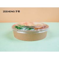 Quality 1100ml 36oz Disposable PLA Kraft Paper Bowls For Salad for sale