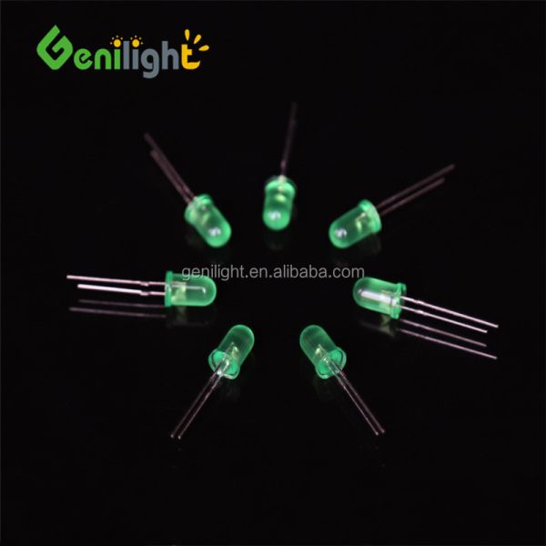 Quality Fixed LED Light Emitting Diode GREEN F3 LEDs Diode with Max. Reverse Voltage of for sale