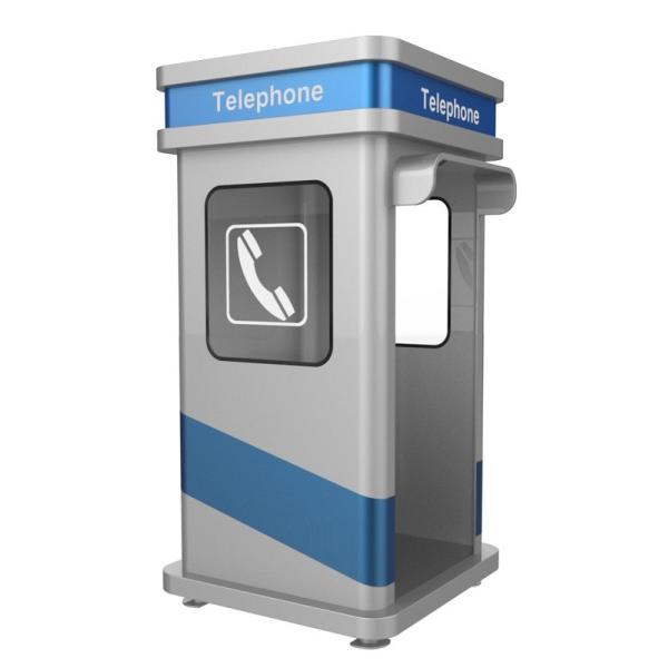 Quality Vandal Resistant Soundproof Phone Booth Robust Galvanised Metal Material Stand for sale