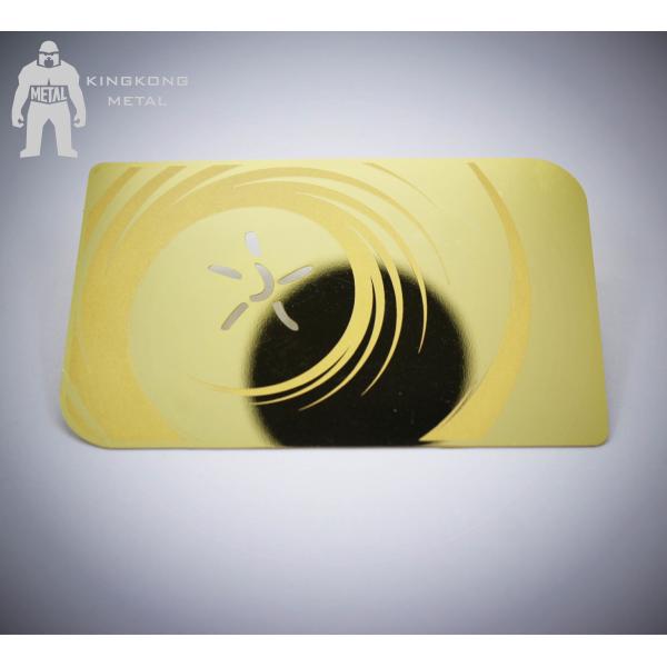 Quality Waterproof  Gold Metal Business Cards  ,  Bronze Plating Metallic Gold Card Different Shading for sale