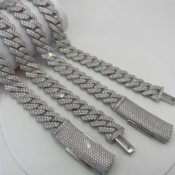 Quality Flawless Moissanite Hip Hop Chains Custom Stamped American Diamond Necklace for sale