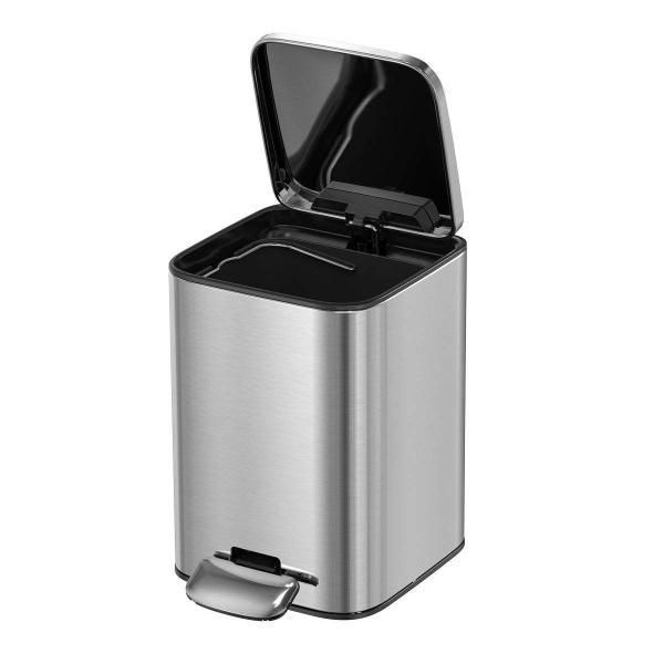 Quality 28L SS Rectangular Pedal Trash Can Waste Bin With Rolling Cover Type for sale