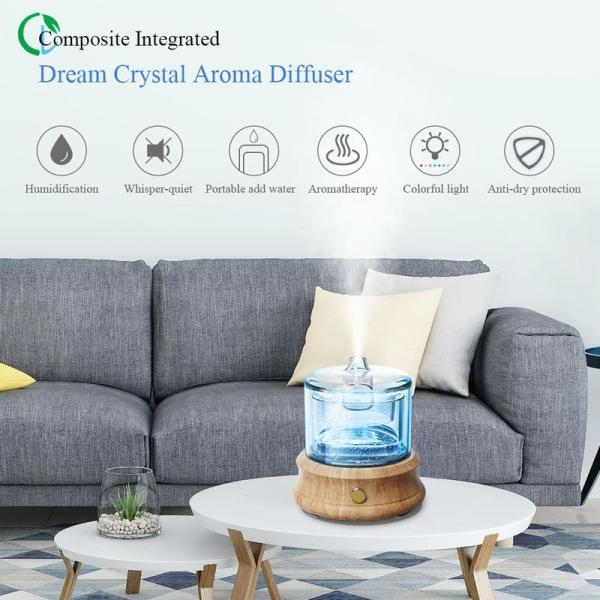 Quality Solid Wood Glass Essential Oil Ultrasonic Air Humidifier Aroma Diffuser for sale