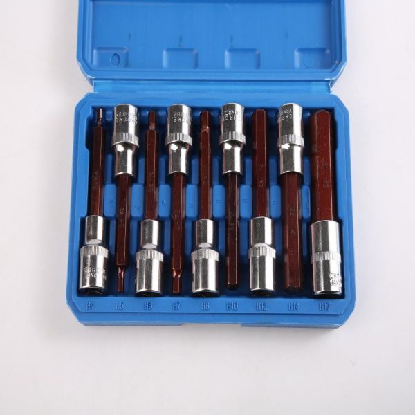 Quality H Type 100MM 9pcs Firm And Stable Bit Socket Set For Hand Electronic Tool for sale