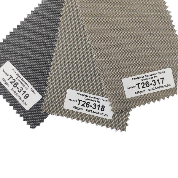 Quality 42% Fiberglass 58% PVC Sunscreen Shade Fabric For Roller Blinds 48x46'' for sale