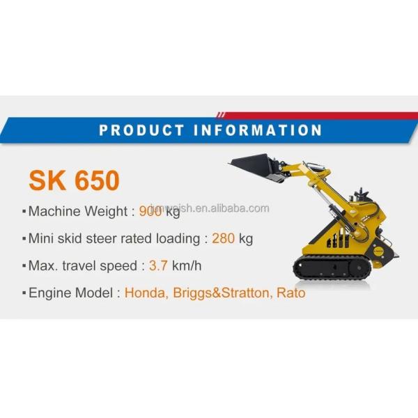 Quality Kohler Engine 300KG 23hp Dingo Tracked Ride On Mini Skid Steer Loader for for sale
