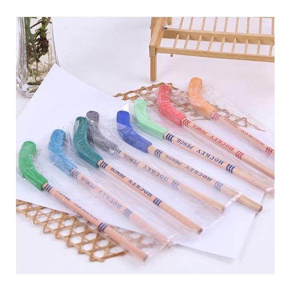 Quality Portable Hockey HB Pencils With Eraser Creative Rubber Sketch Pencil Set For Kids for sale