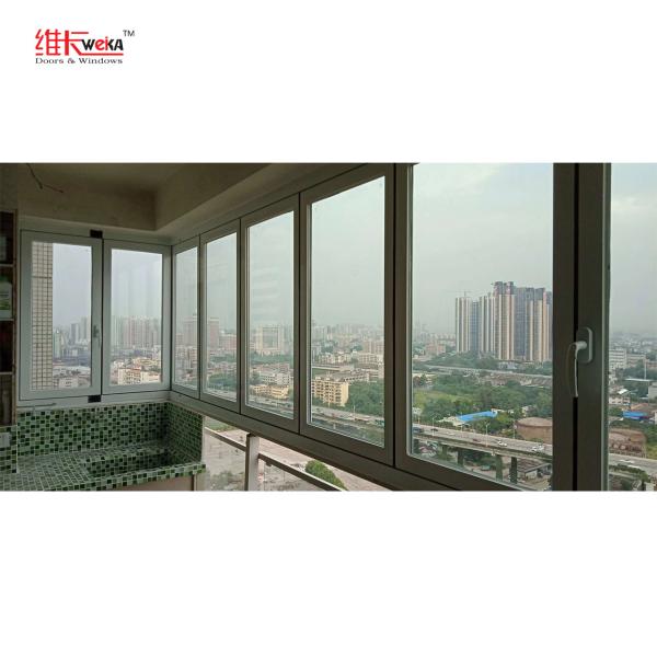 Quality Tempered Glass Bifold Sliding Glass Doors Window Aluminum Alloy for sale