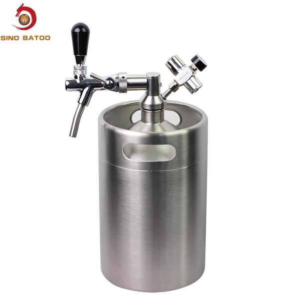 Quality Home Brew 5L Single Wall Pressurized Growler Tap System for sale