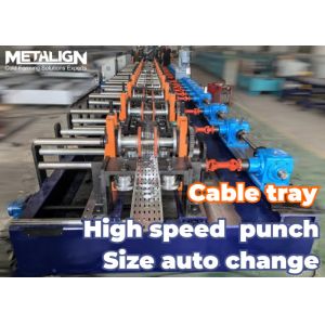 Quality METALIGN Cable Tray Roll Forming Machine With Sheet Fed Entry Adjustable Width for sale