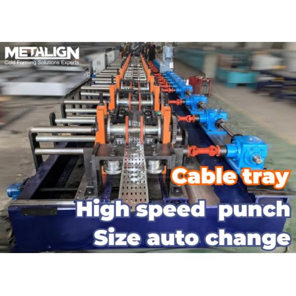 Quality METALIGN Cable Tray Roll Forming Machine With Sheet Fed Entry Adjustable Width for sale