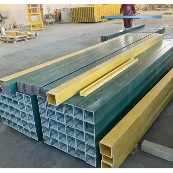 Quality High Strength Grp Pultrusion Frp Square Pipe Fibreglass +Resin Smooth Winding for sale
