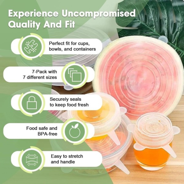 Quality Reusable Silicone Lids Set Stretchable Food Storage Covers for sale