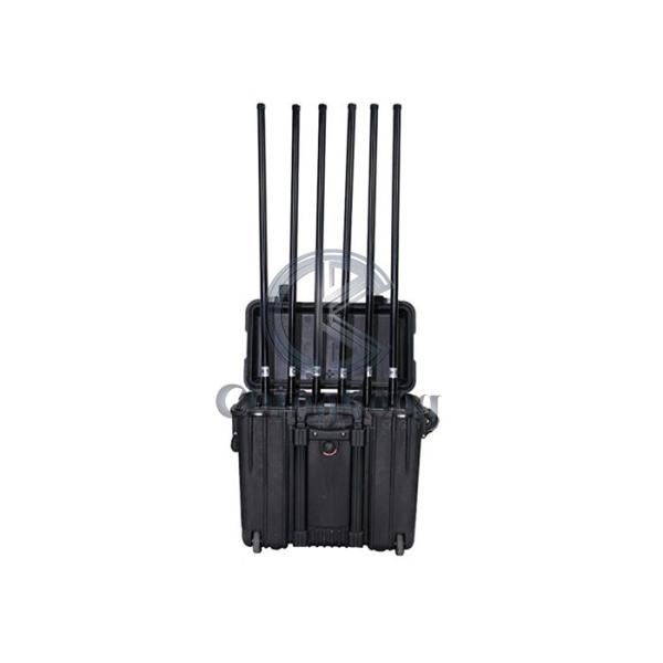 Quality Pelican Case 4 Cooling Fans 200W Drone Signal Jammer 2500MHz for sale