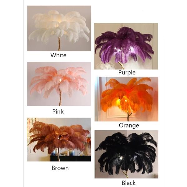 Quality Customized Free Standing Black 220V Ostrich Feather Lamp for sale