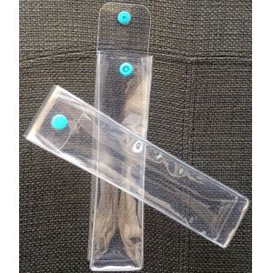 Quality 0.4mm BSCI PVC Plastic Pouch bag Cosmetic Custom Stand Up With Snap Button BRC for sale