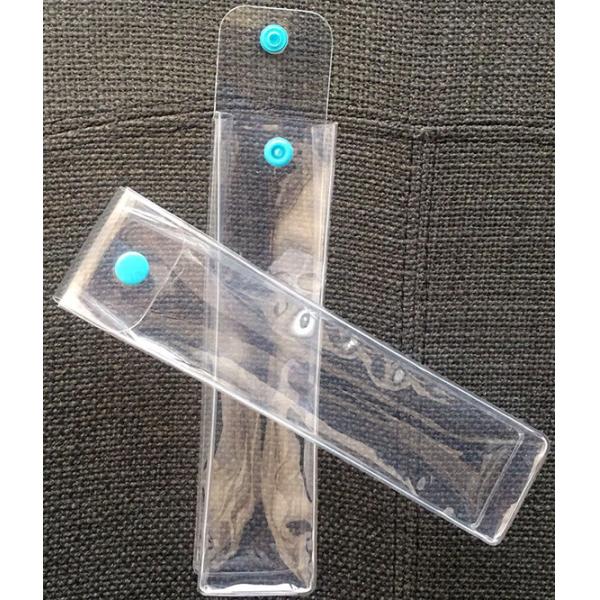 Quality 0.4mm BSCI PVC Plastic Pouch bag Cosmetic Custom Stand Up With Snap Button BRC for sale