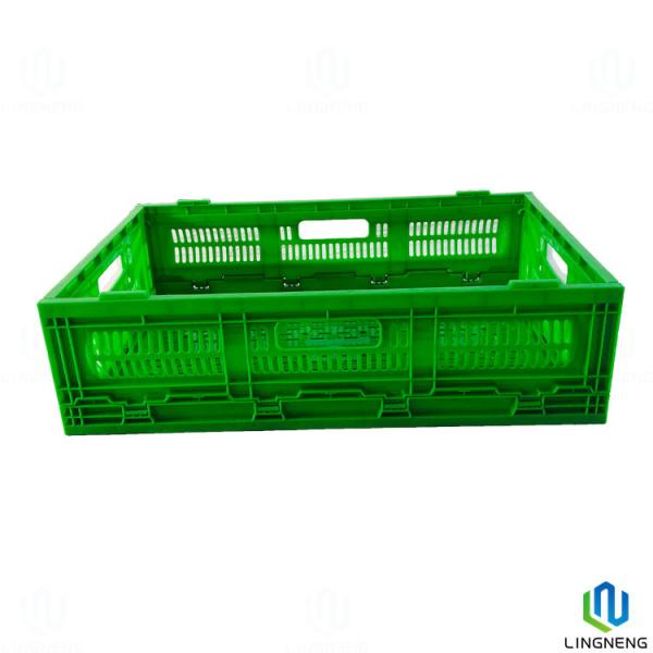 Quality Fruit / Vegetable 36L Folding Crate Box Plastic Collapsible Storage Crate With for sale