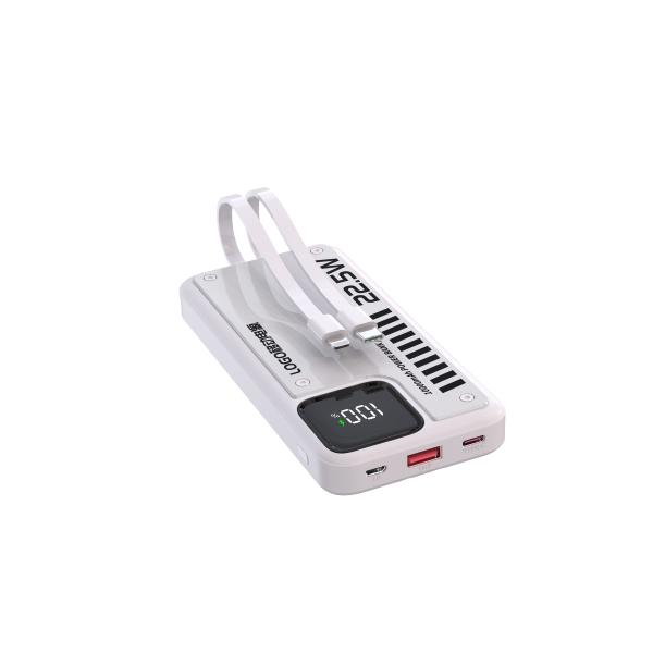 Quality White Fast Charging Powerbank Portable With Lightning Cable Output 5V 2.4A for sale