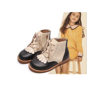 Quality Lace Up Fashion Side Zipper Kids Oxford Boots for sale