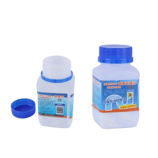 Quality Alkaline Solvent Bathroom Drain Unblocker Opener Powder 57*57*120mm for sale