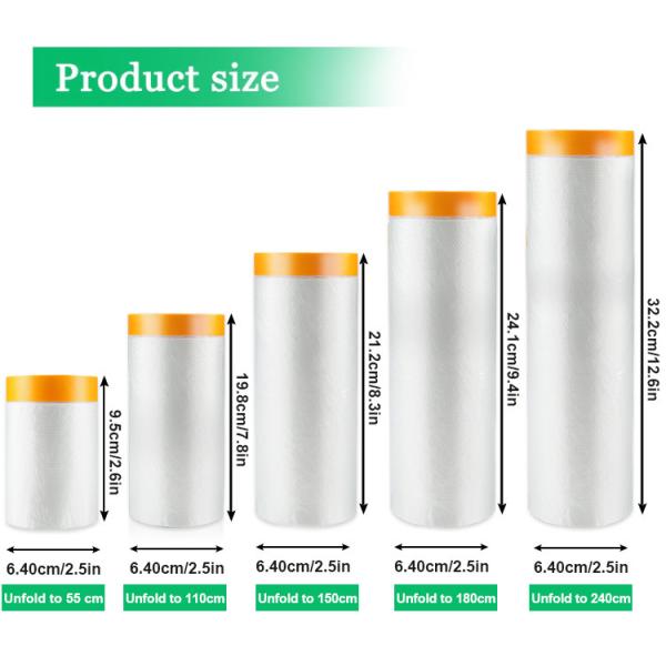 Quality 16m Length Stretch Film For High Temperature Outdoor Auto Paint Refinish Masking Paper for sale