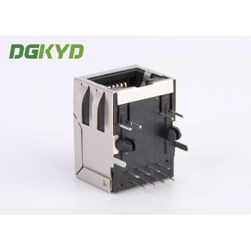 Quality Surface mount shielded right angle ethernet rj45 connector 100 BASE - TX Y/G LED for sale