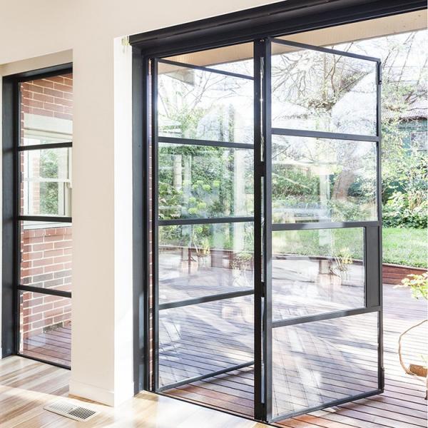 Quality Aluminum Swing Door with Broken Bridge Design for Sound Insulation and Aluminum Alloy 6063-T5 Frame for sale